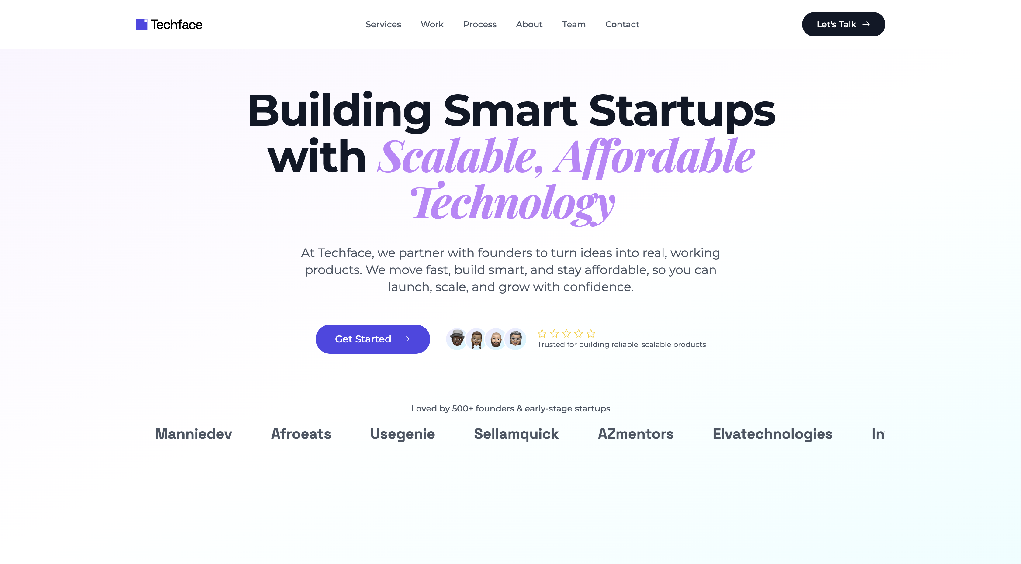 Techface - Build Smart Startups with Scalable, Affordable Technology